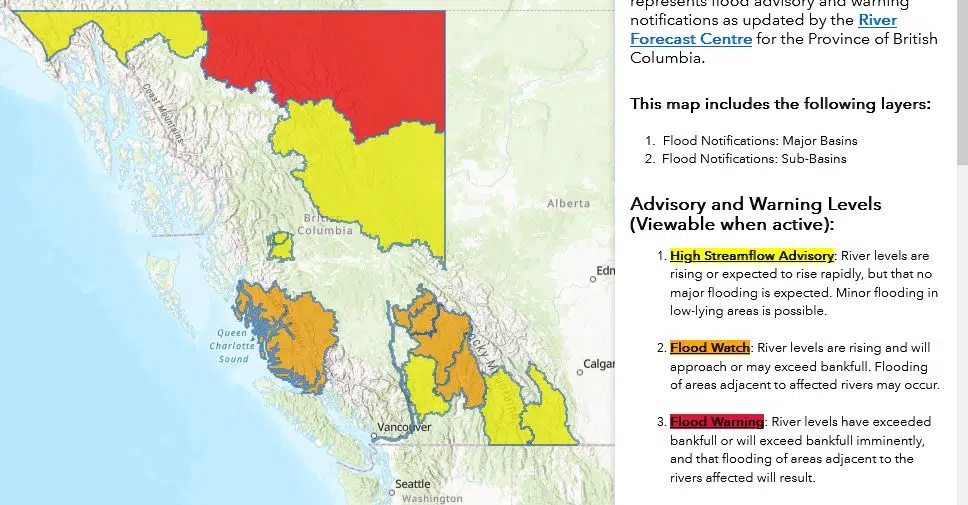 More flood watches and streamflow advisories put in place in BC | CFNR ...