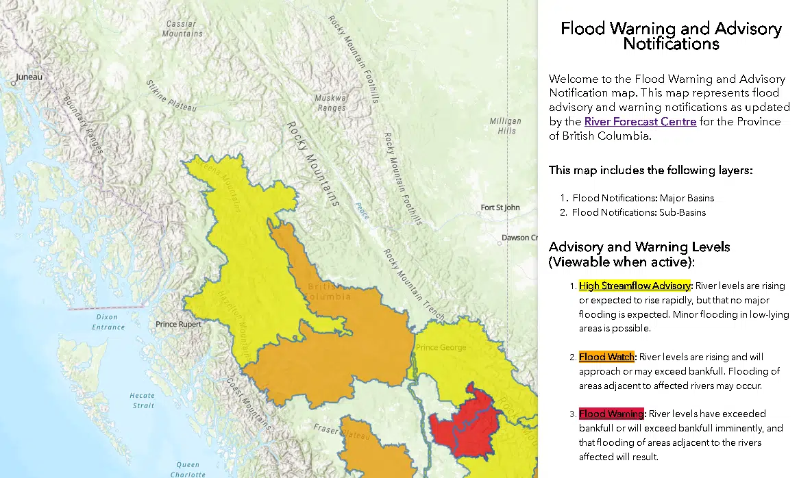 Flood Related Advisories Maintained Across BC, with Heavy Rain in the ...