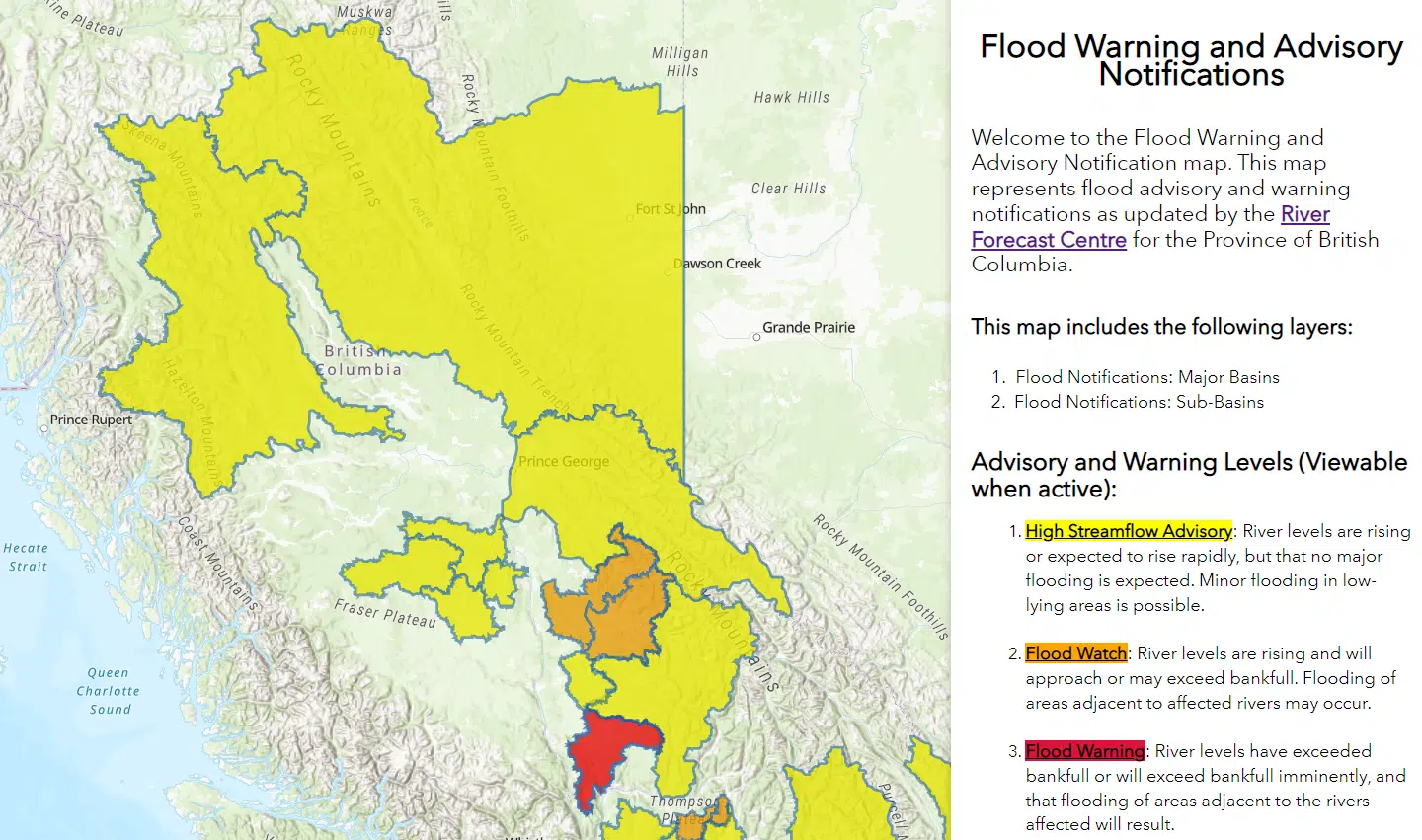 BC River Forecast Centre Maintains Advisories in the Northwest ...