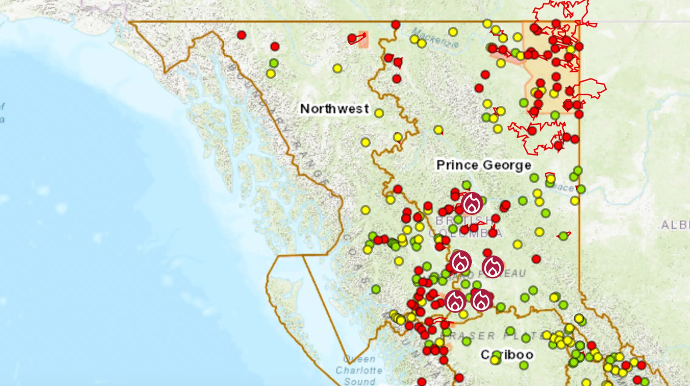 207 wildfires currently burn through Prince George and Northwest Fire ...