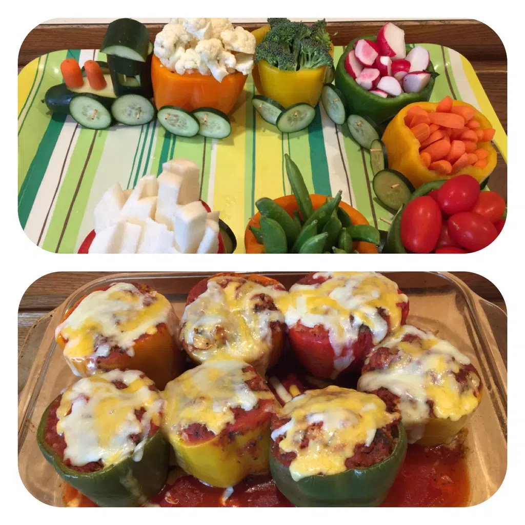 Veggie Party Train (and Stuffed Pepper Recipe!) | AllMomDoes