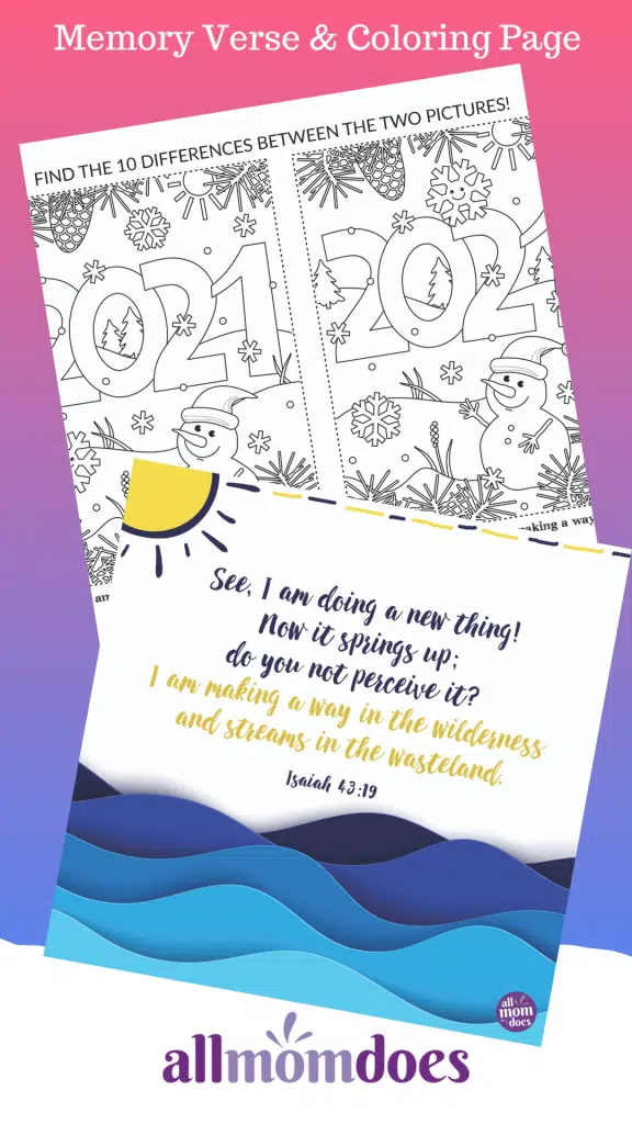 Bible Memory Verse + Coloring Page: Isaiah 43:19 | AllMomDoes