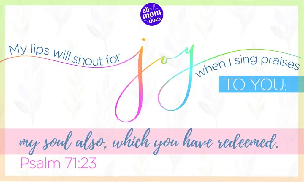 Bible Memory Verse + Coloring Page: Psalm 71:23 | AllMomDoes