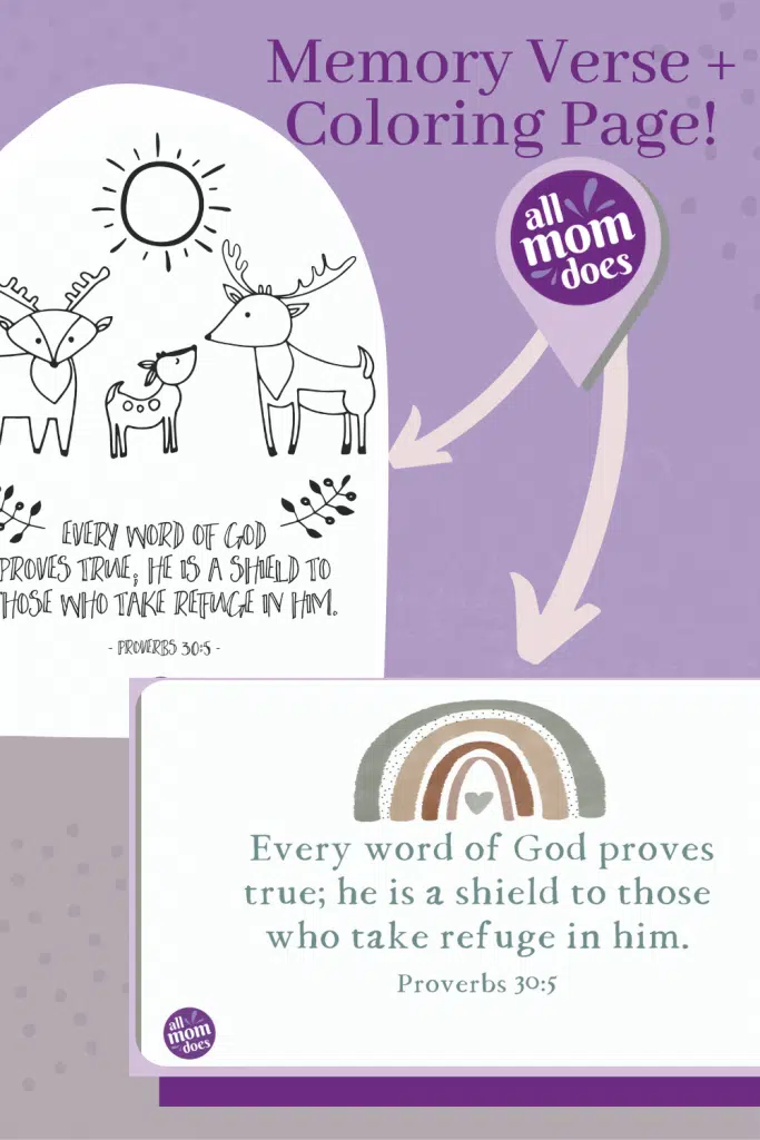 Bible Memory Verse + Coloring Page: Proverbs 30:5 | allmomdoes