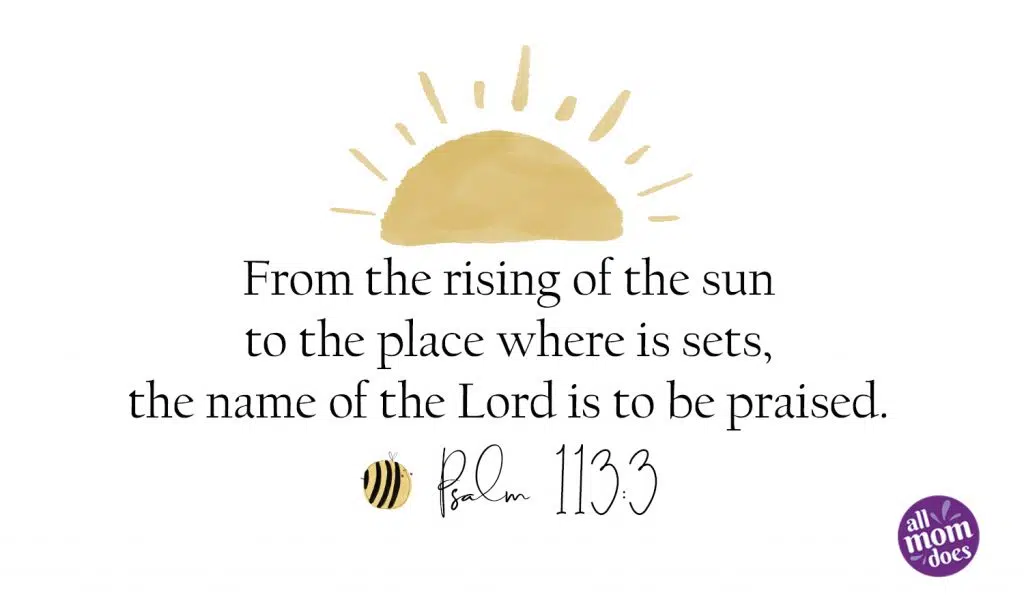 Bible Memory Verse + Coloring Page: Psalm 113:3 | AllMomDoes