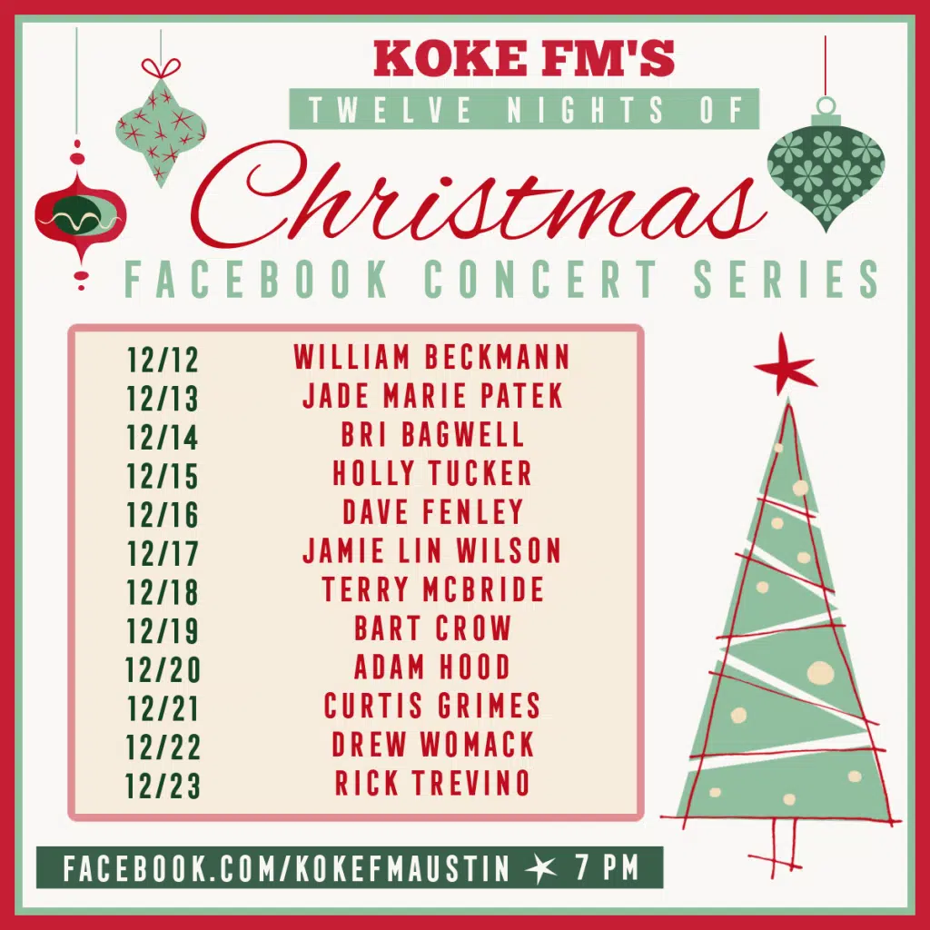 KOKE FM’s Twelve Nights Of Christmas Facebook Concert Series | KOKE FM
