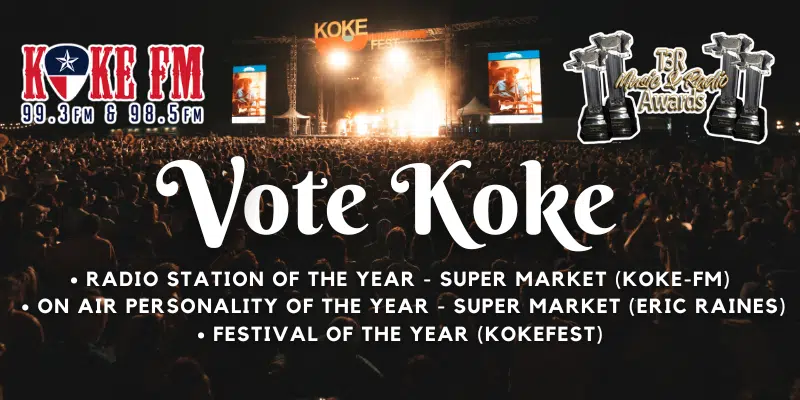 Vote for KOKE-FM in the 2023 T3R Music & Radio Awards | KOKE FM