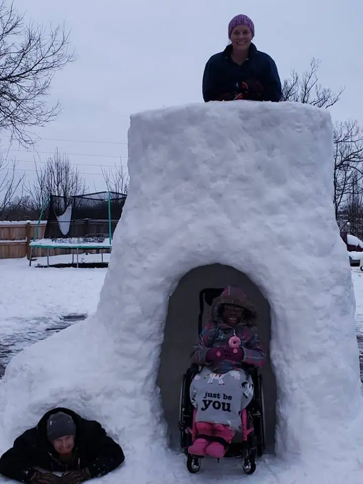 Kids Building A Snow Fort