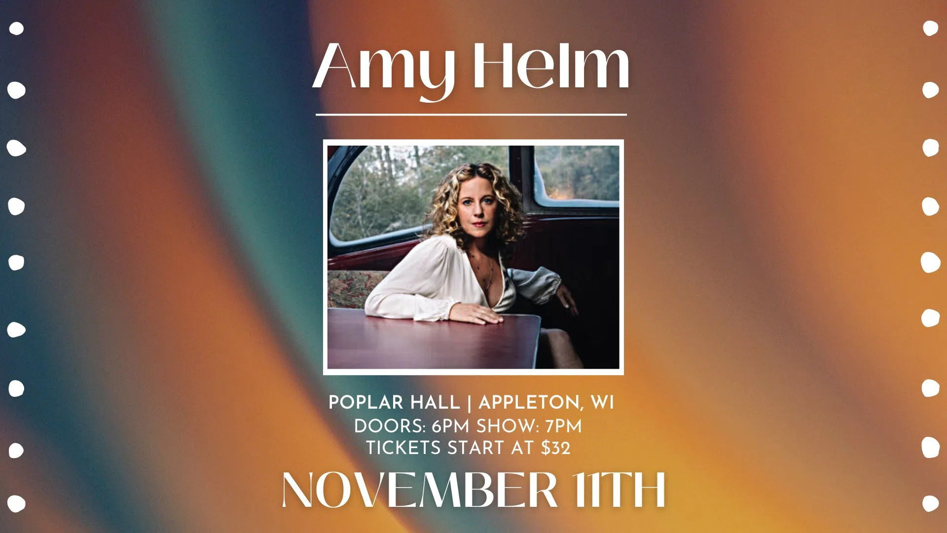 Poplar Hall Presents Grammy Award Winning Singer/Songwriter AMY HELM | 105.7 WAPL | Wisconsin's ...