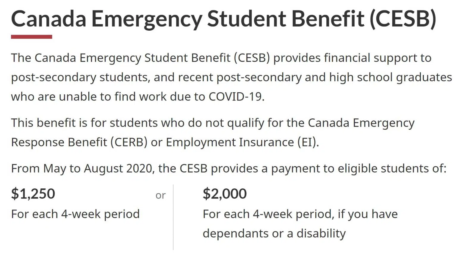 Canada Emergency Student Benefit | 101.5 The Hawk