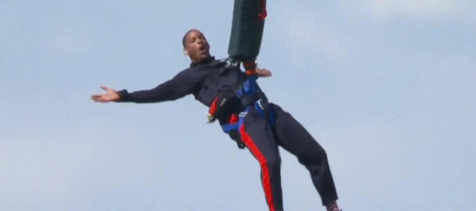 Will Smith 50th Birthday Helicopter Bungee Jump! | Kelowna's 103-1 ...