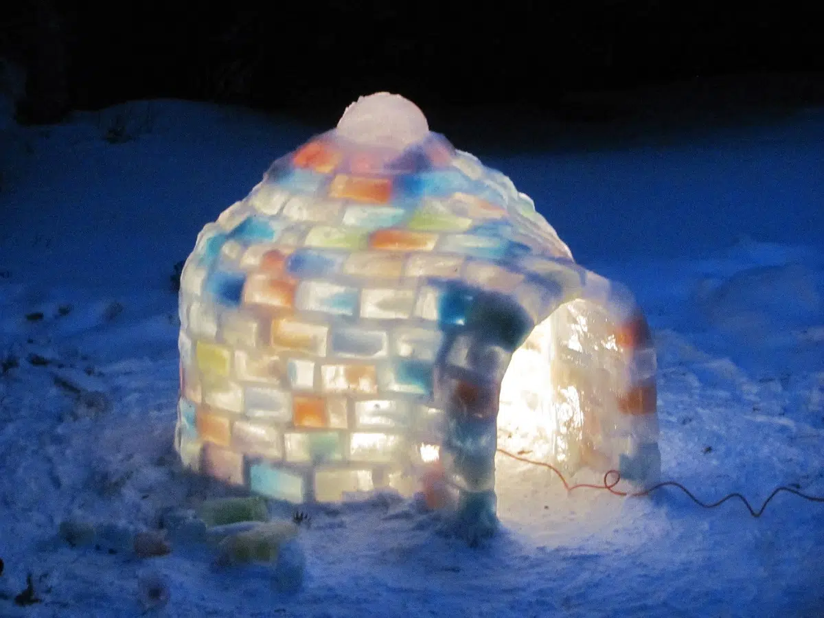 PHOTOS: Melfort family takes on coloured ice igloo as winter project ...