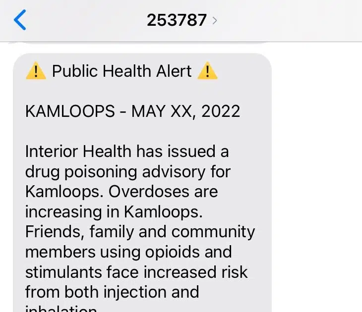New toxic drug text alert system launches in Interior Health | Radio NL ...