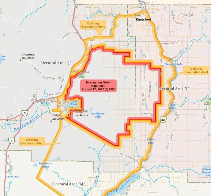 TNRD expands evacuation orders for Ross Moore Lake fire as winds whip ...