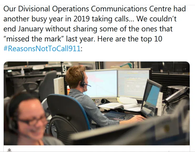 RCMP’s Top Ten 911 Calls in 2020 | 98COOL