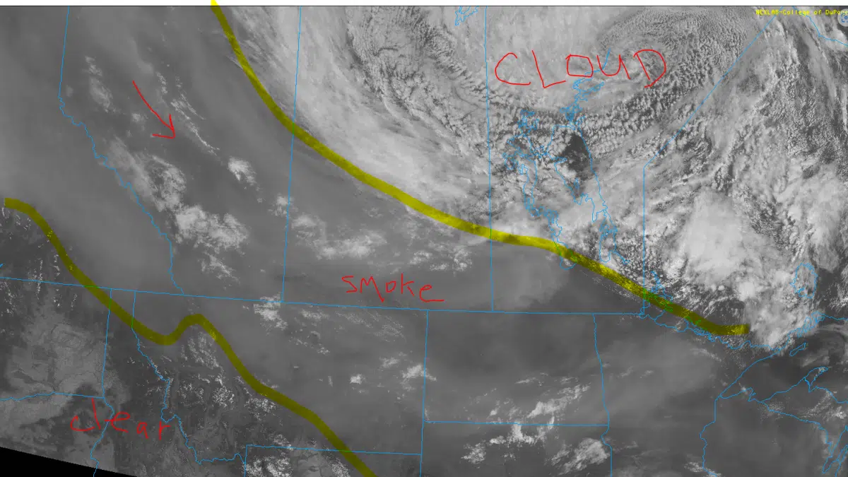 Clear dividing line between smoky and non-smoky areas in Saskatchewan ...