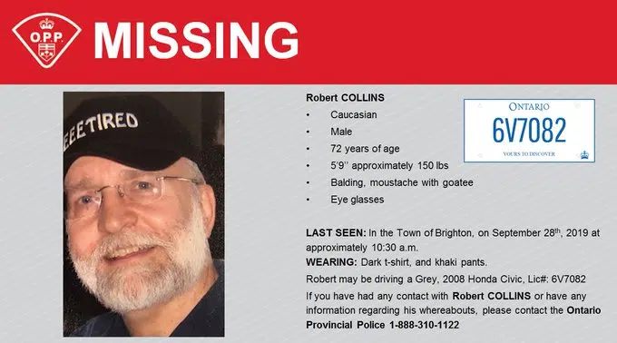 MISSING: Robert Collins last seen in Brighton | Quinte News