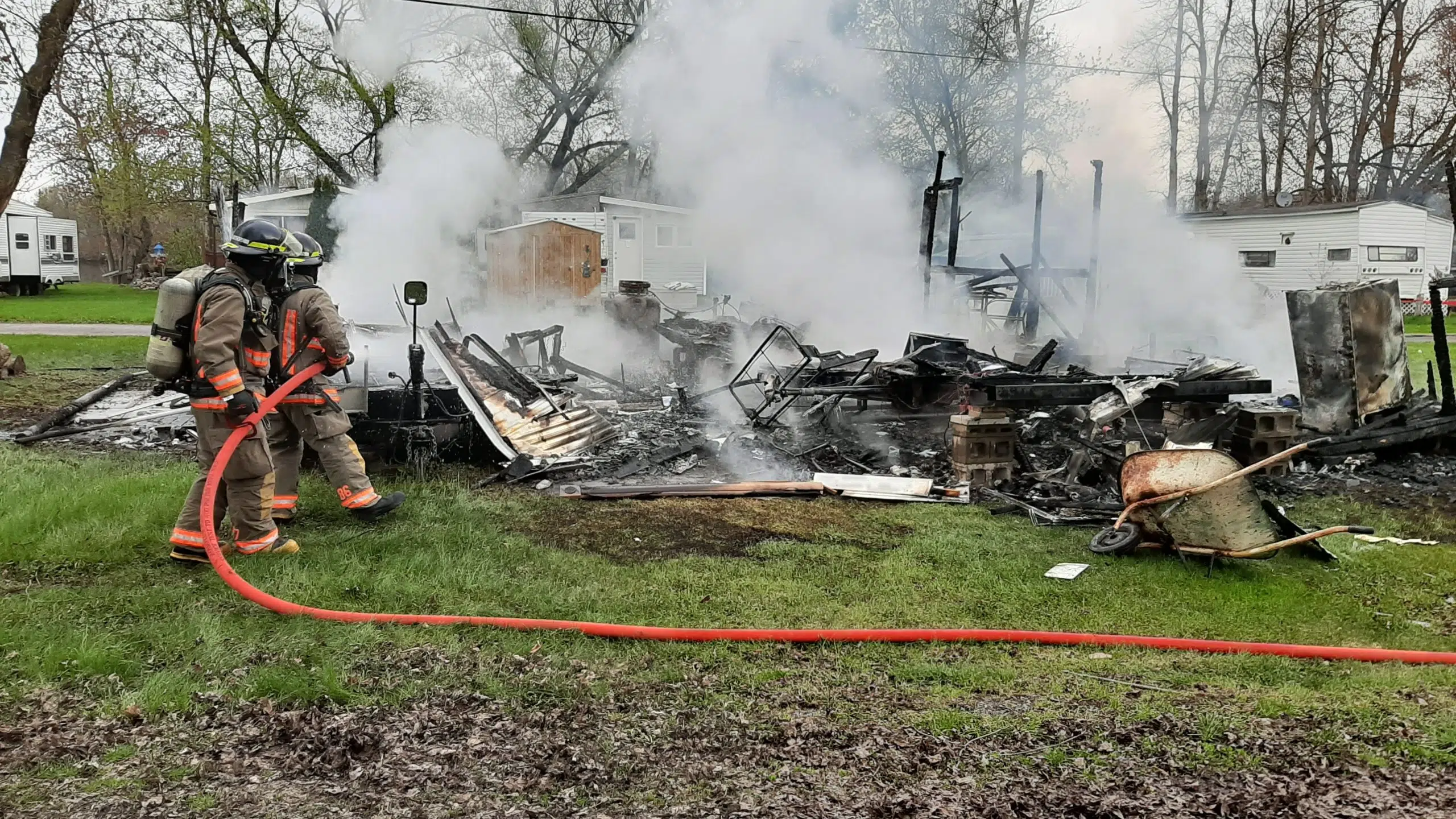 Woman suffers second degree burns in morning RV park fire | Quinte News
