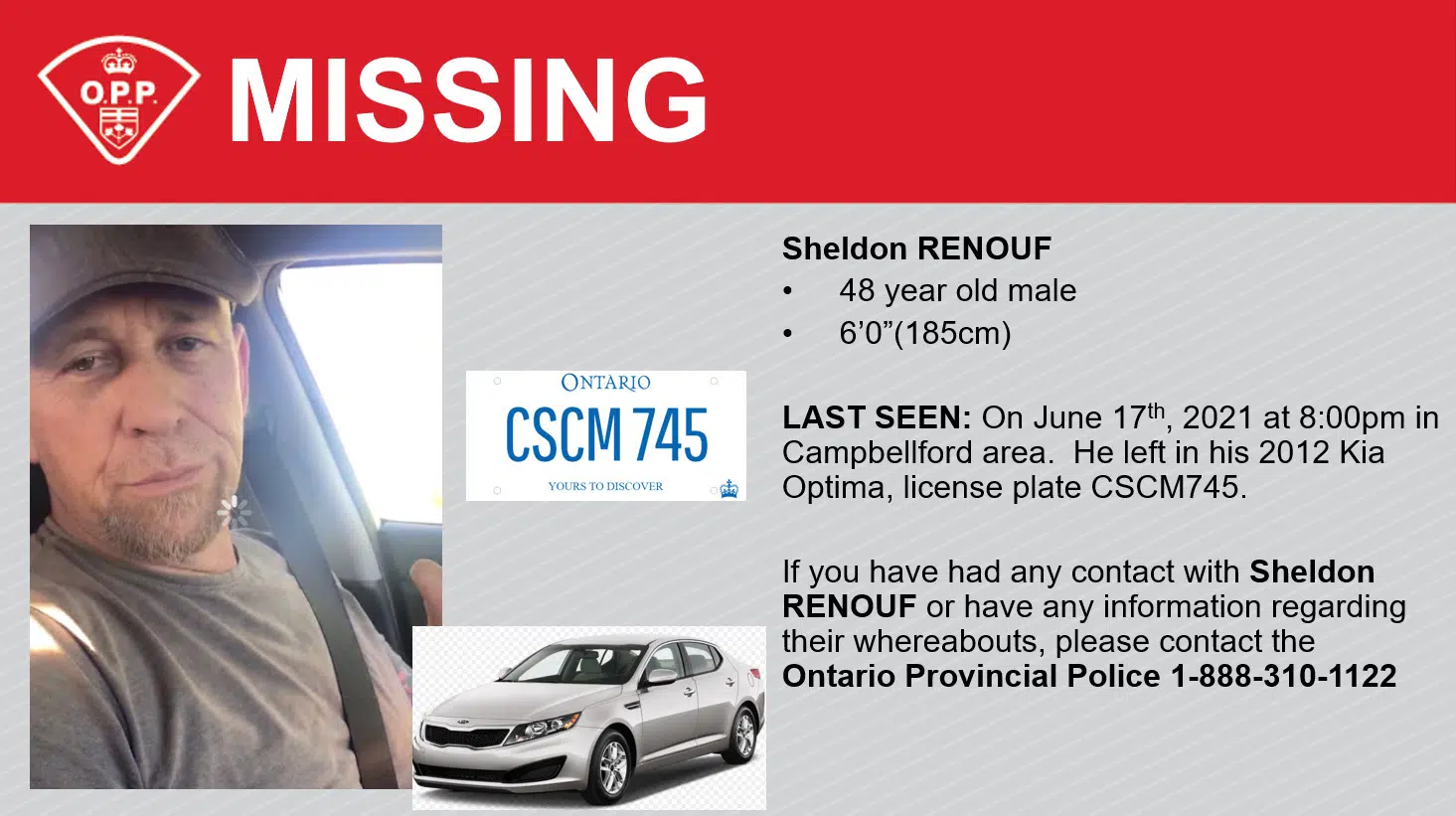 OPP searching for missing man | Quinte News