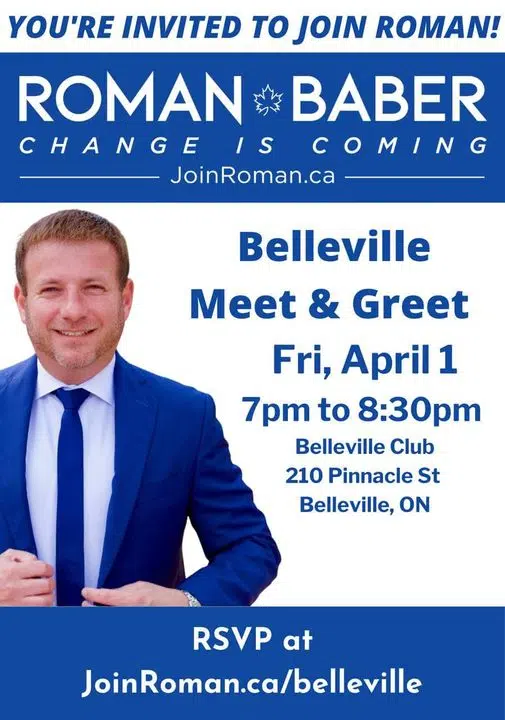 Conservative leadership candidate Roman Baber in Belleville | Quinte News