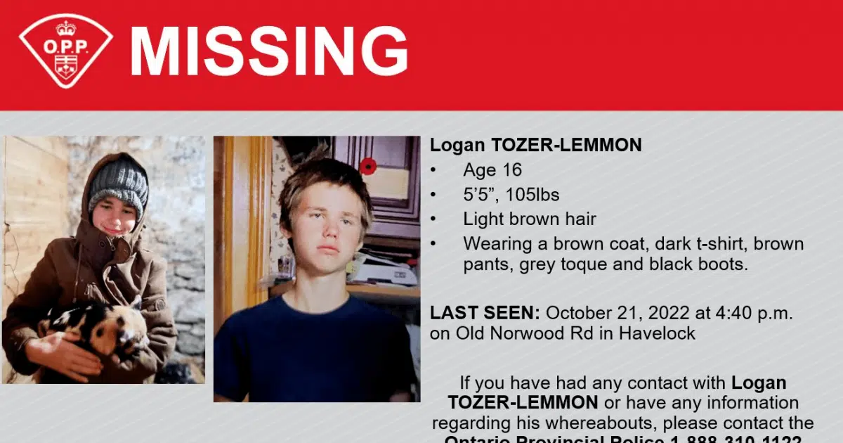 UPDATE: OPP search for missing teenage boy | Quinte News