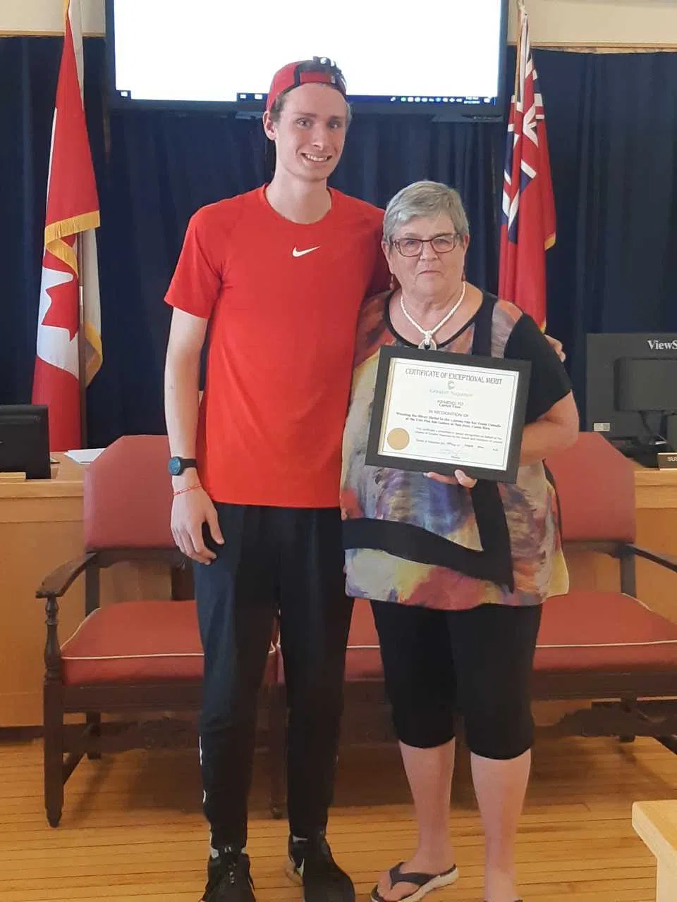 Town Council Recognizes Carter Free’s Silver Medal Win | Napanee Today