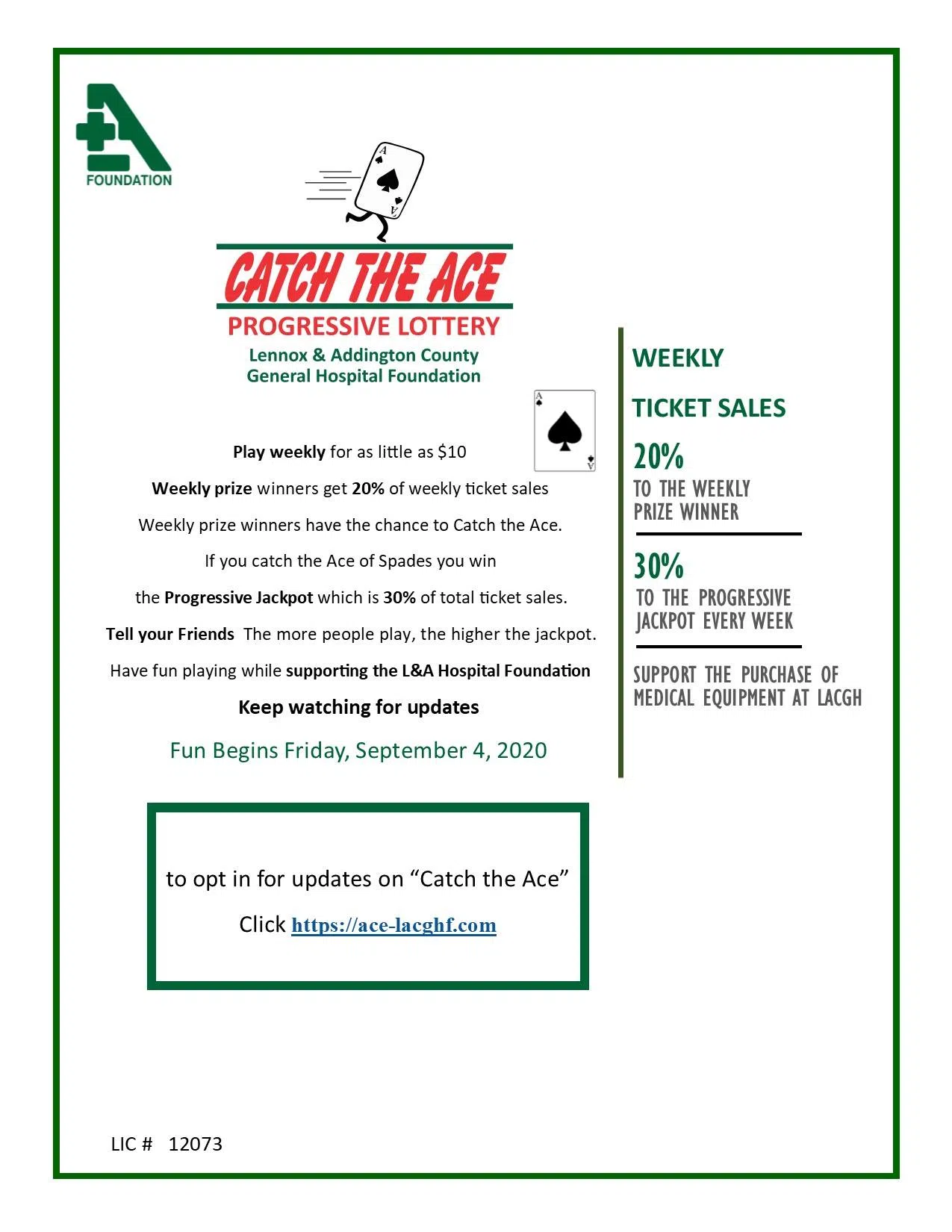 Tickets are now on sale for LACGH Foundation- Catch the Ace | Napanee Today