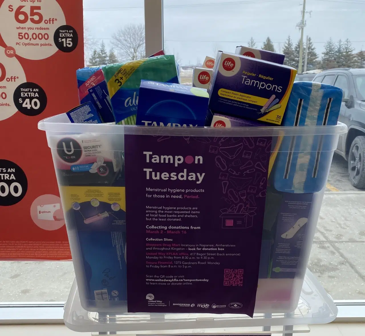 Community Spotlight: United Way KFL&A hosting 3rd annual Tampon Tuesday ...