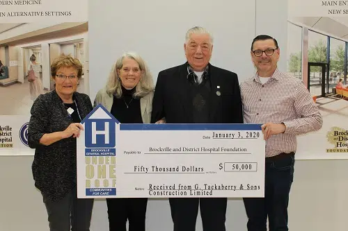 Tackaberry Construction makes donation to Under One Roof Campaign ...