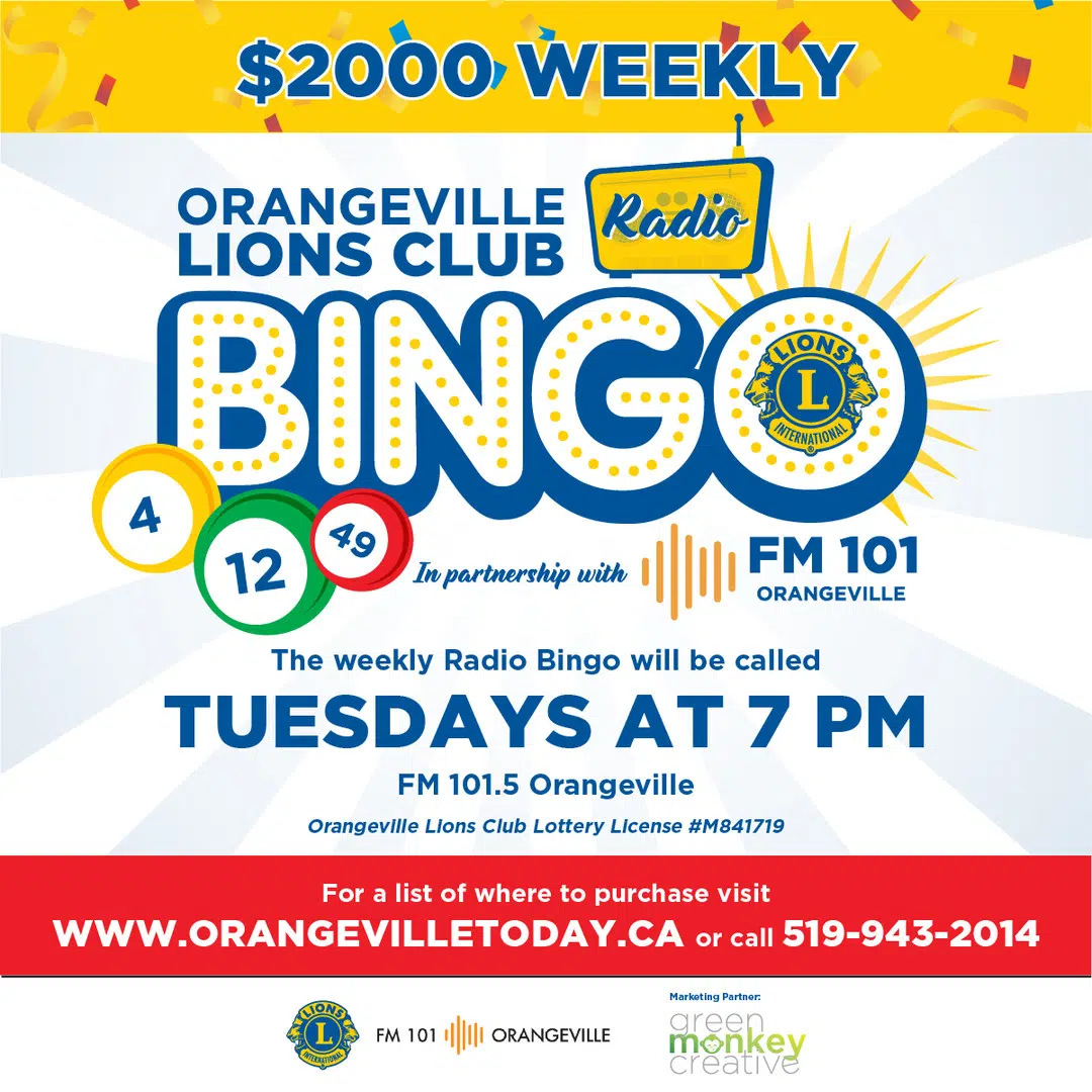 Orangeville Lions Club and FM101 Radio Bingo kicks off tonight | FM101 ...