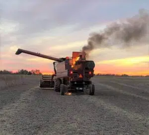 Combine fire quickly extinguished | MOJO 102.9