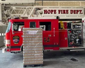 Hope Fire Dept. gets canned water from Anheuser-Busch for wildlife ...