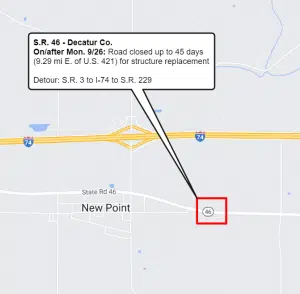 S.R. 46 closed for structure replacement near New Point | KORN Country ...