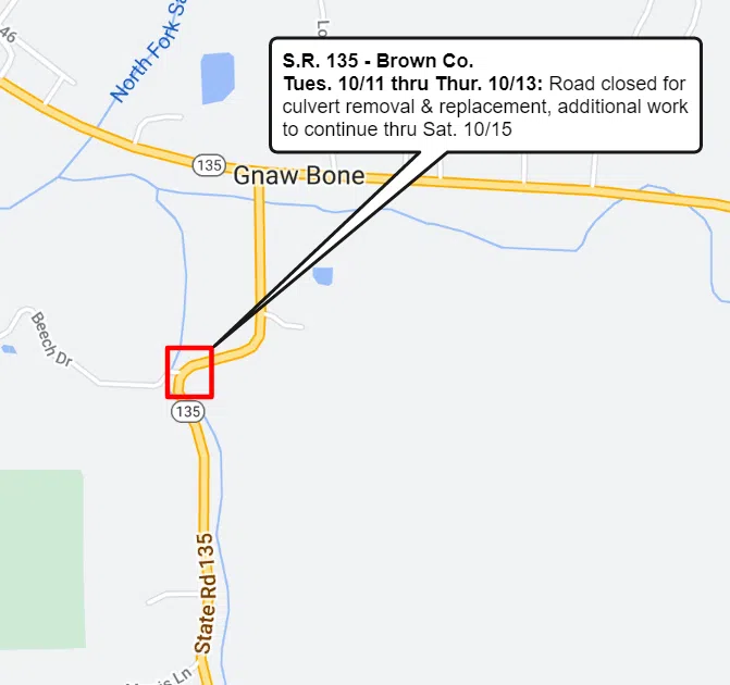 S.R. 135 closure rescheduled for next week in Brown County | Local News ...