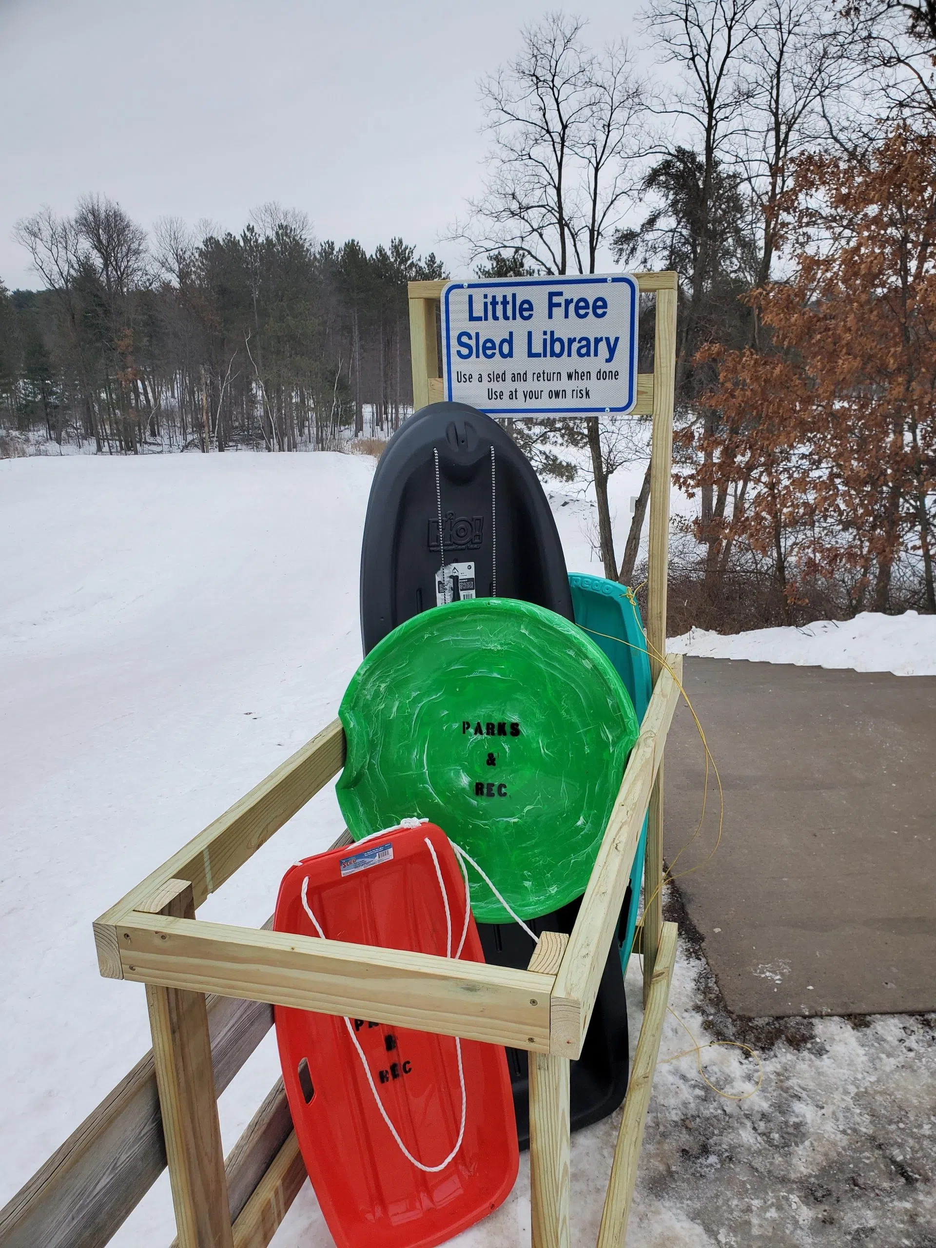 Stevens Point Unveils Sled Library in Iverson Park | WDEZ 101.9 FM ...