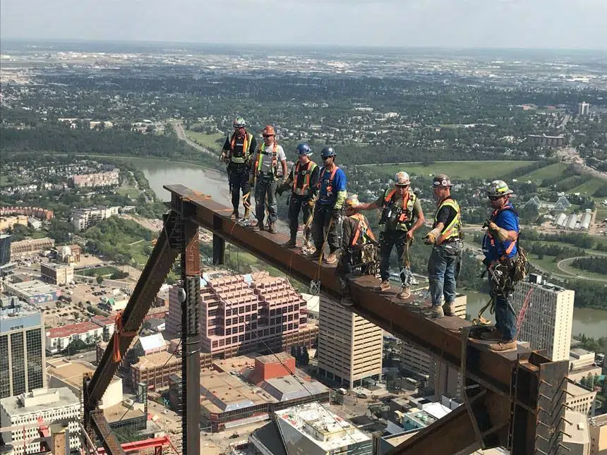 Ironworkers in trouble after posing atop a steel beam in Edmonton ...