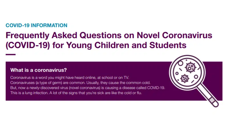 COVID-19 fact sheet for kids put out by Alberta Health | rdnewsnow.com