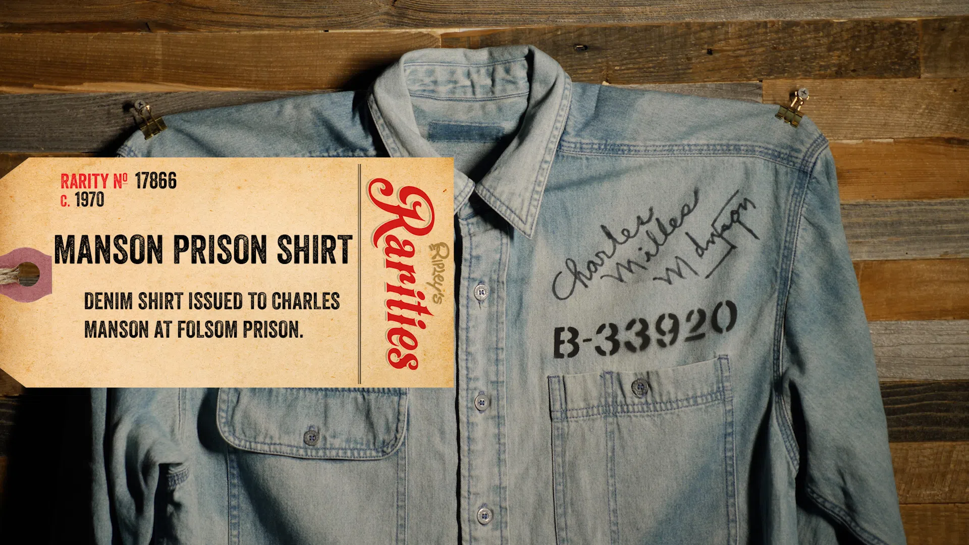 The Prison Shirt Of Notorious Cult Leader Charles Manson | CHAT News Today
