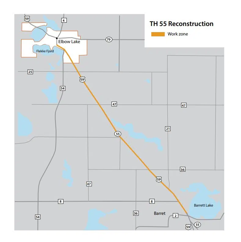 Additional Traffic Changes Begin This Week on Hwy 55/59 Near Elbow Lake ...