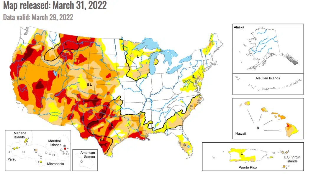 UPDATE: U.S. Drought Monitor, March 31, 2022 | The Mighty 790 KFGO | KFGO