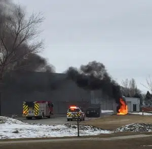 Vehicle crashes into transformer, causes fire near Grand Forks sports ...