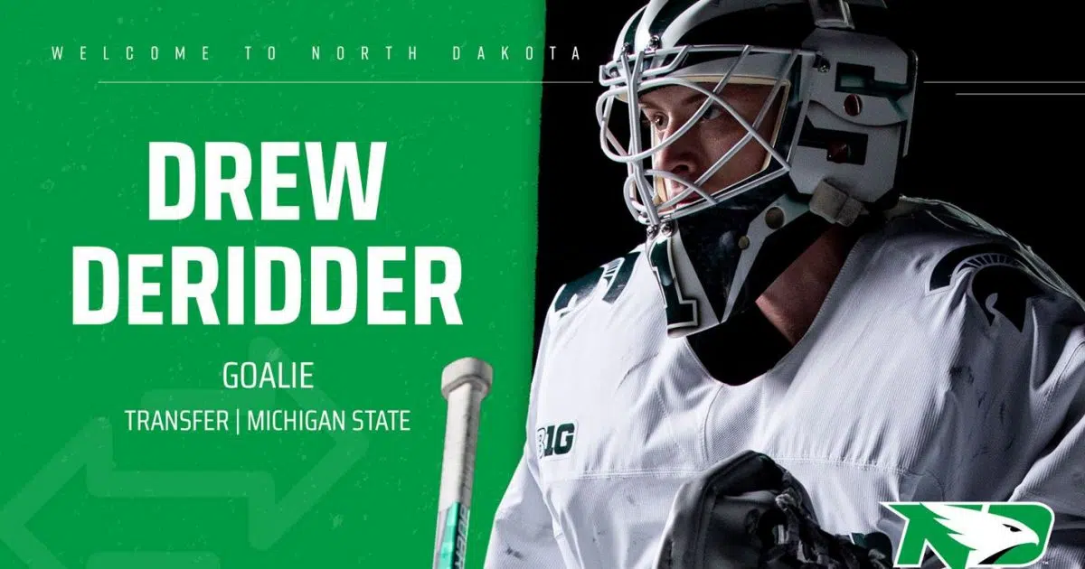 UND Hockey: Fighting Hawks Add Former Michigan State Goalie DeRidder | Y94