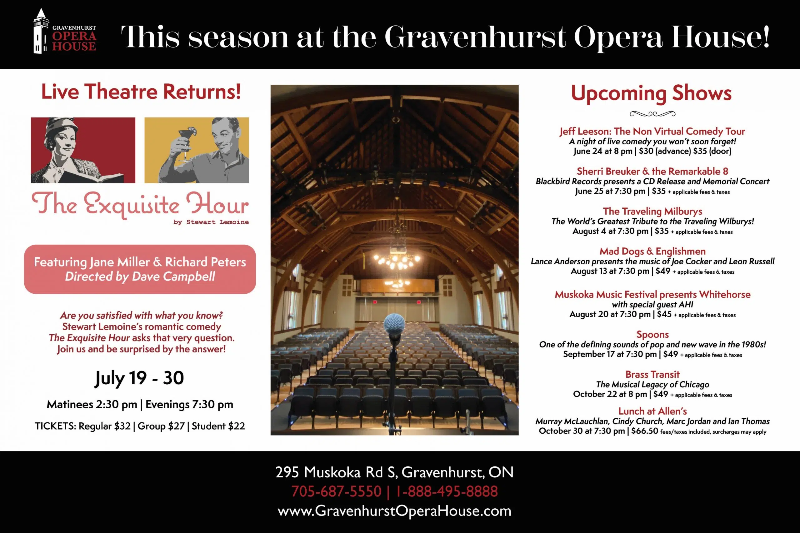Summer Theatre Lineup Announced For Gravenhurst Opera House | Country 102