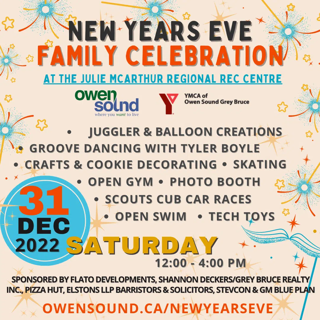 Owen Sound To Host New Year’s Eve Family Event At Rec Centre | Country 93