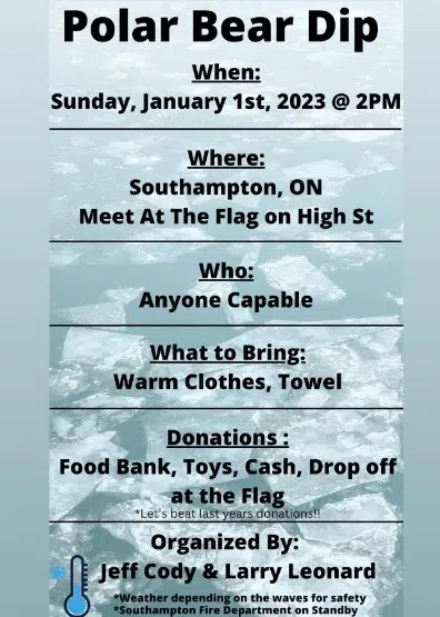Polar Plunge In Southampton New Year’s Day | 97.9 the Bruce