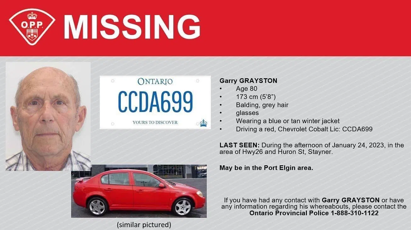 Missing Man May Be In Port Elgin Area | 97.9 the Bruce