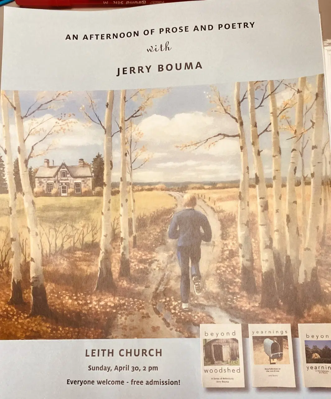 Prose & Poetry At Leith April 30th. Jerry Bouma with The Great Paul ...