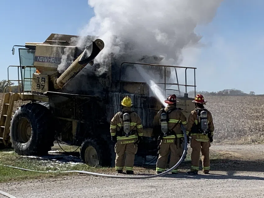 UPDATE: Cause, origination point of combine fire under investigation | KVOE