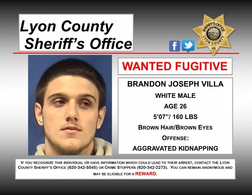 Authorities seeking Brandon Villa on suspicion of kidnapping charge | KVOE
