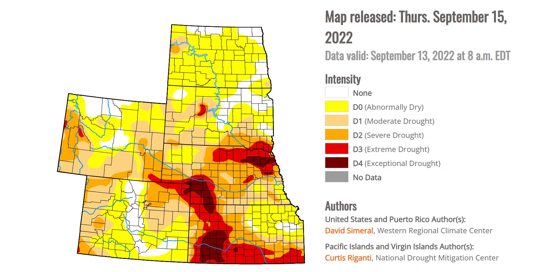 Drought Monitor weekly map virtually identical to Sept. 8 | KVOE